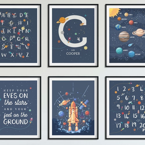 Space Wall Art Set of 3 Prints for Space Themed Bedroom Outer - Etsy