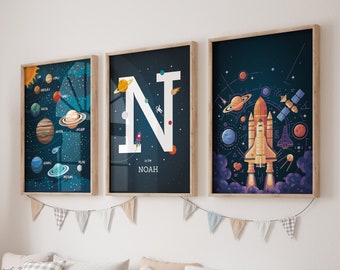 Celestial Watercolor Solar System Poster Downloadable Space Wall Art ...