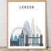 London Skyline Poster, Cityscape Wall Art, London Print Wall Art ...
