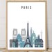 Paris Skyline Poster, City Scape Wall Art, Paris Print Wall Art, City ...
