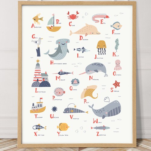 Ocean Sea Animals Alphabet Perfect for an Ocean Theme | Etsy