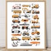 Transportation Alphabet Wall Art Car Poster Educational - Etsy