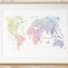 Rainbow World Map Wall Art, Colorful Map for Kids Room, World Map ...