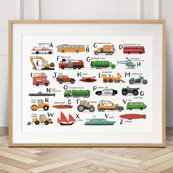 Truck Alphabet Poster - Etsy