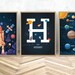 Space wall art set of 3 prints for space themed bedroom outer | Etsy