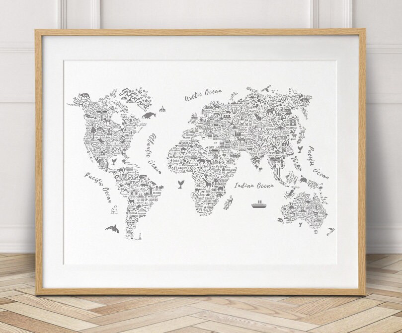 World Map Wall Art, Poster, Baby, Gift, Art Prints, World Map, Home ...