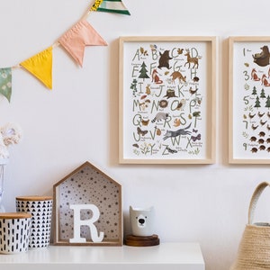 Set of Two Woodland Animal Alphabet and Numbers, Perfect for a Woodland ...