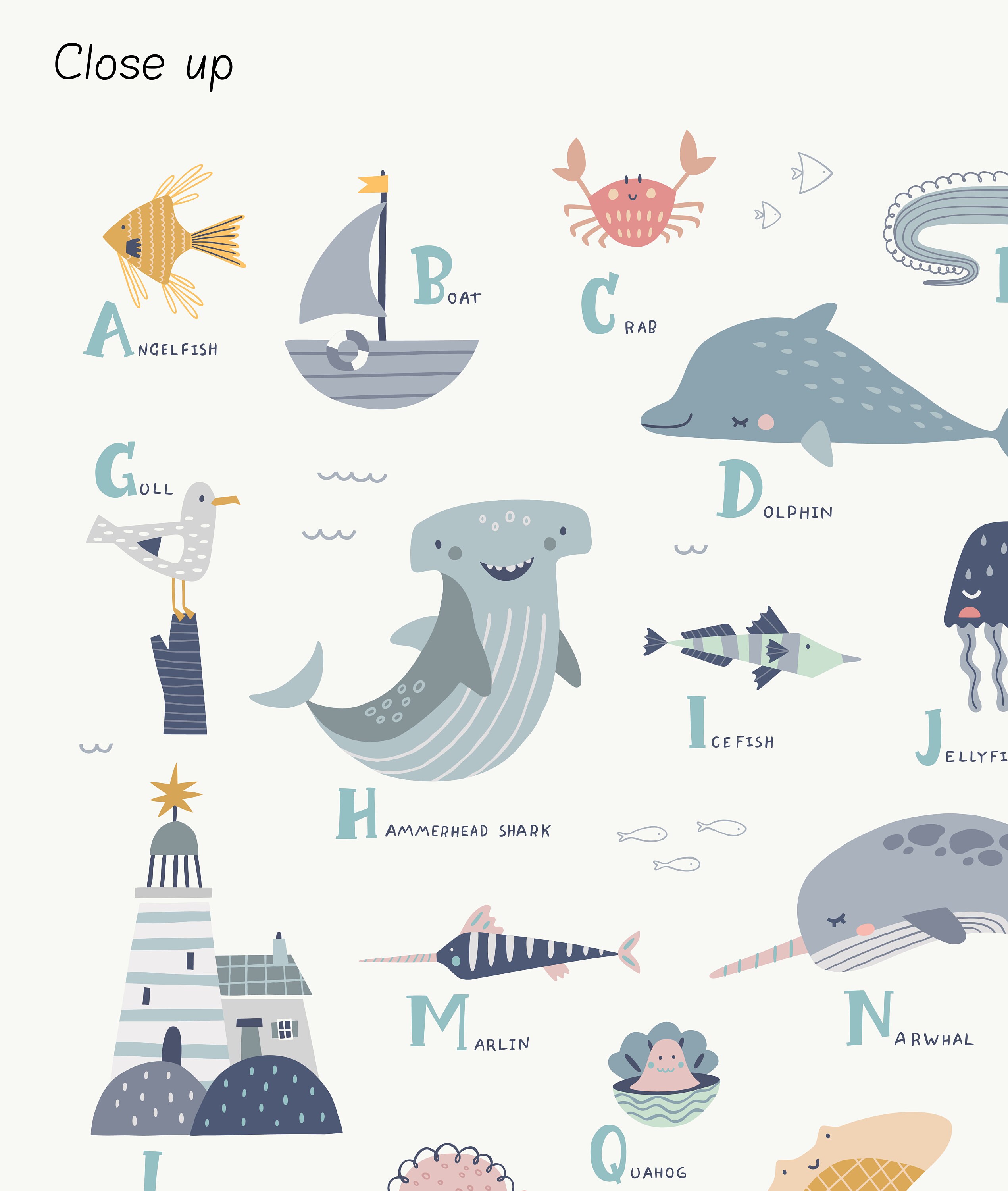 Ocean Sea Animals Alphabet Perfect for an Ocean Theme - Etsy