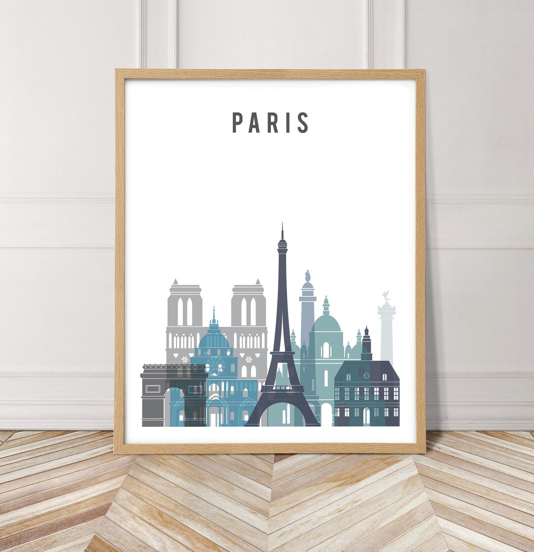 Paris Skyline Poster, City Scape Wall Art, Paris Print Wall Art, City ...