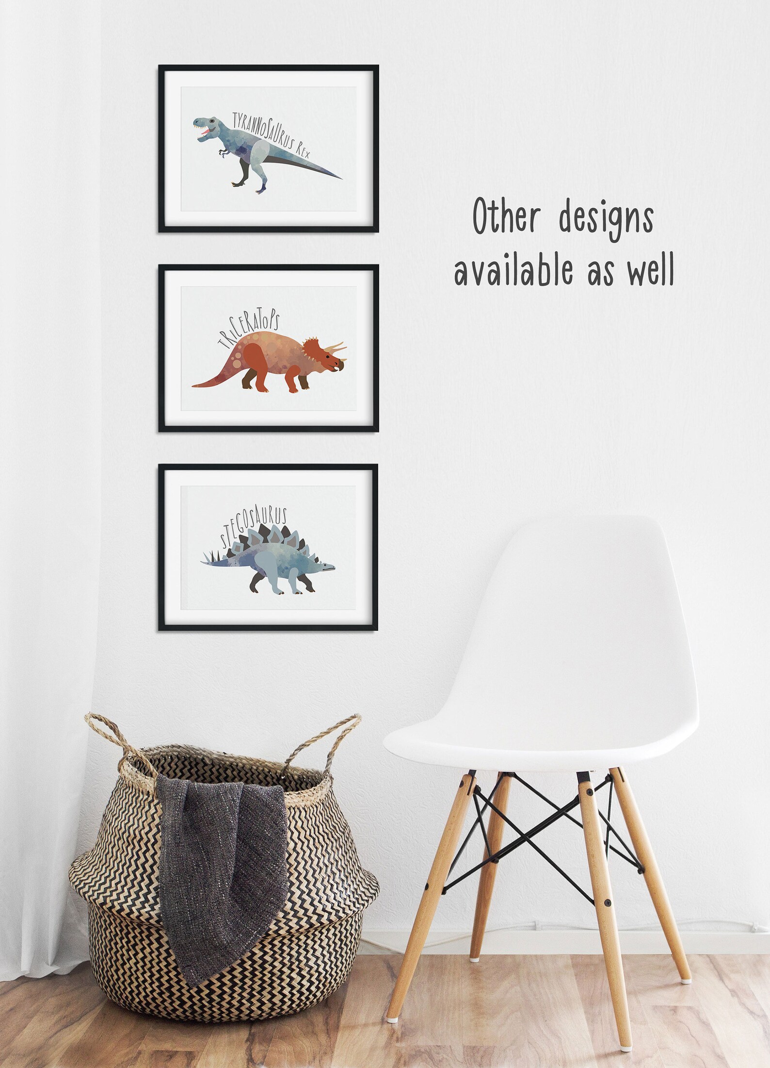 T-rex, Watercolor Dinosaur, Dinosaur Nursery Prints, Dinosaur Nursery ...