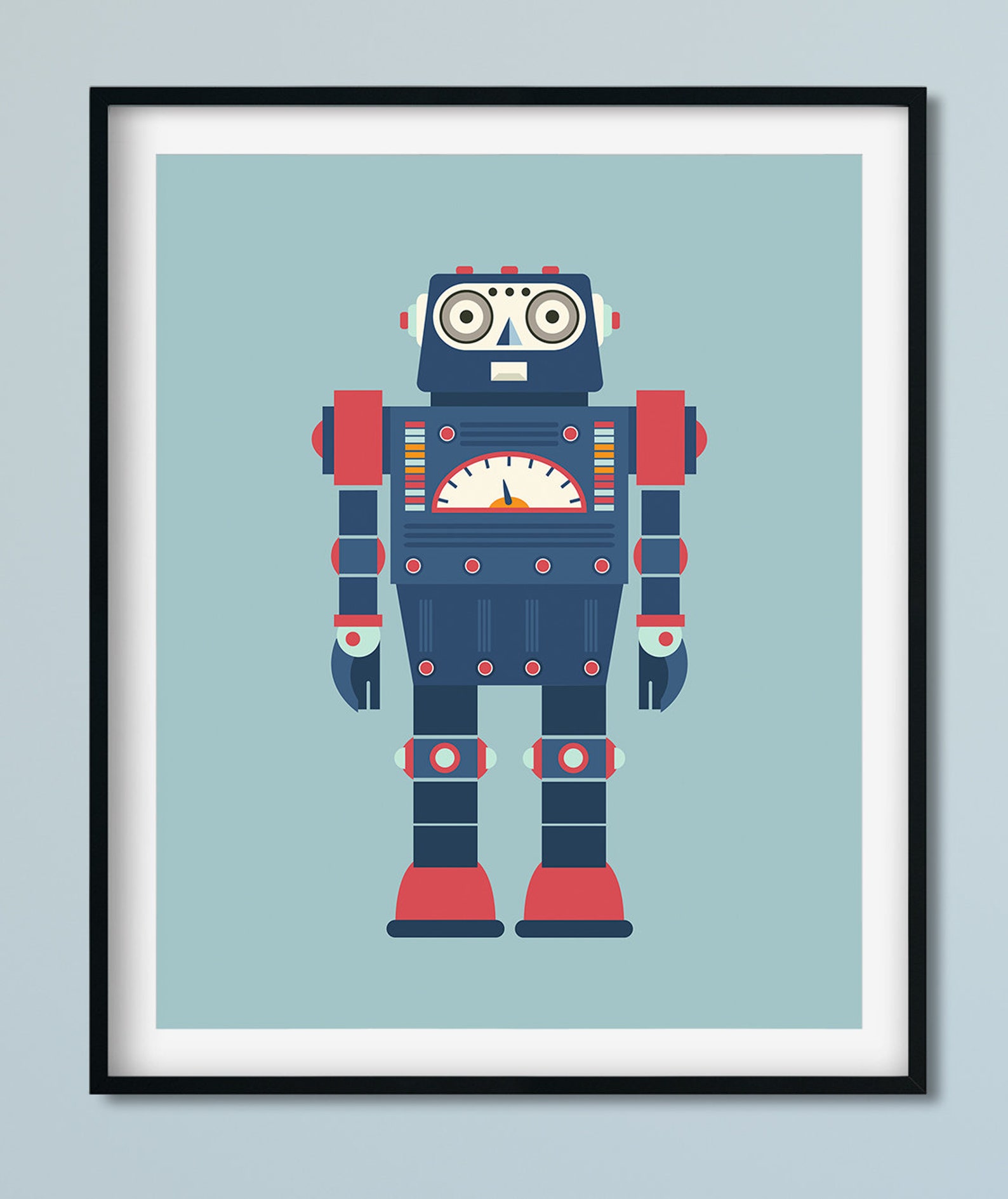 Robot Wall Art Set of 3 Prints, Toddler Room Decor, Boy Nursery Ideas ...
