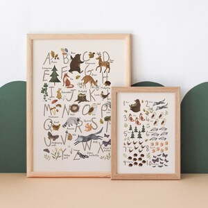 Set of Two Woodland Animal Alphabet and Numbers, Perfect for a Woodland ...