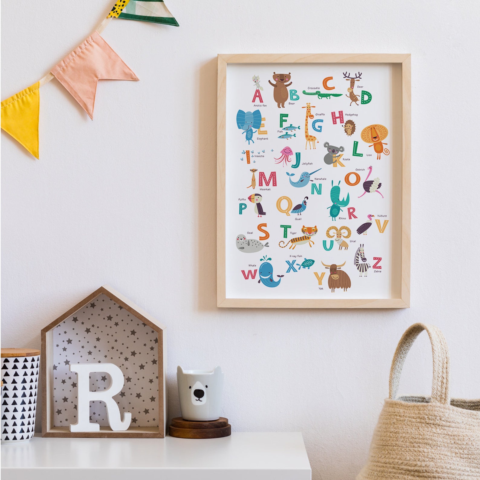 Animal Alphabet Print Alphabet Wall Art Printable Alphabet - Etsy