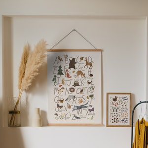 Set of Two Woodland Animal Alphabet and Numbers, Perfect for a Woodland ...