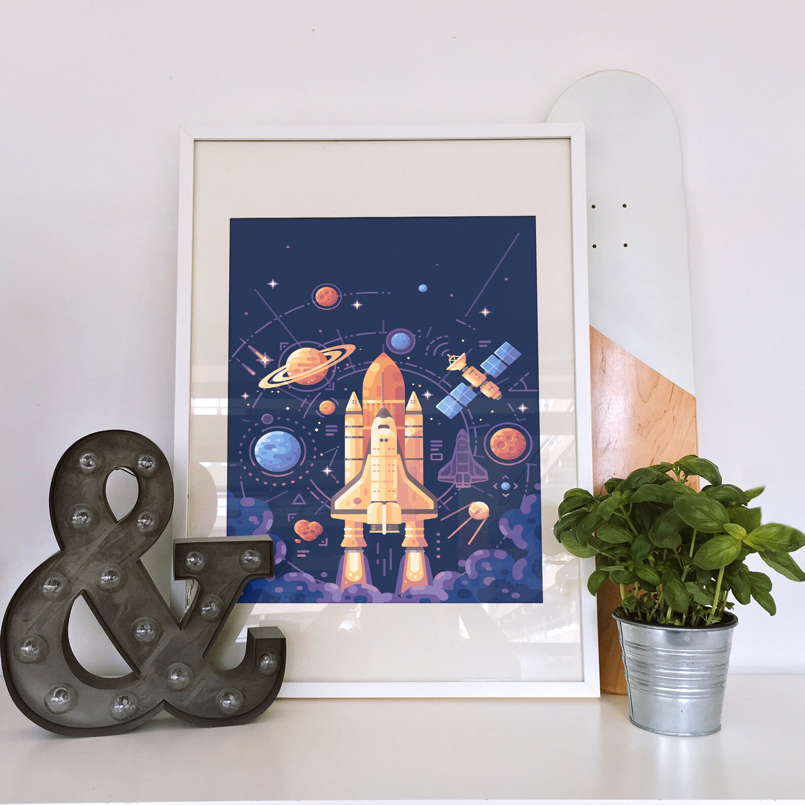 Outer Space Decor Rocket Print Space Nursery Decor Space - Etsy