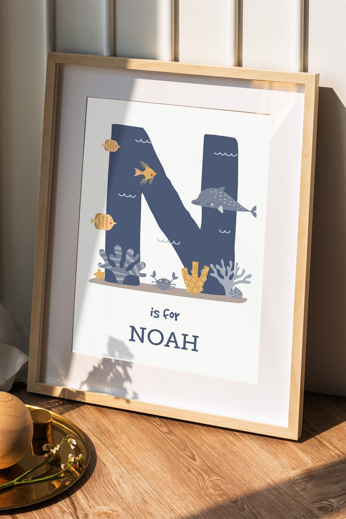 Set of 3 Ocean Prints - Abc Printable, Custom Baby Name Print, and ‘the ...