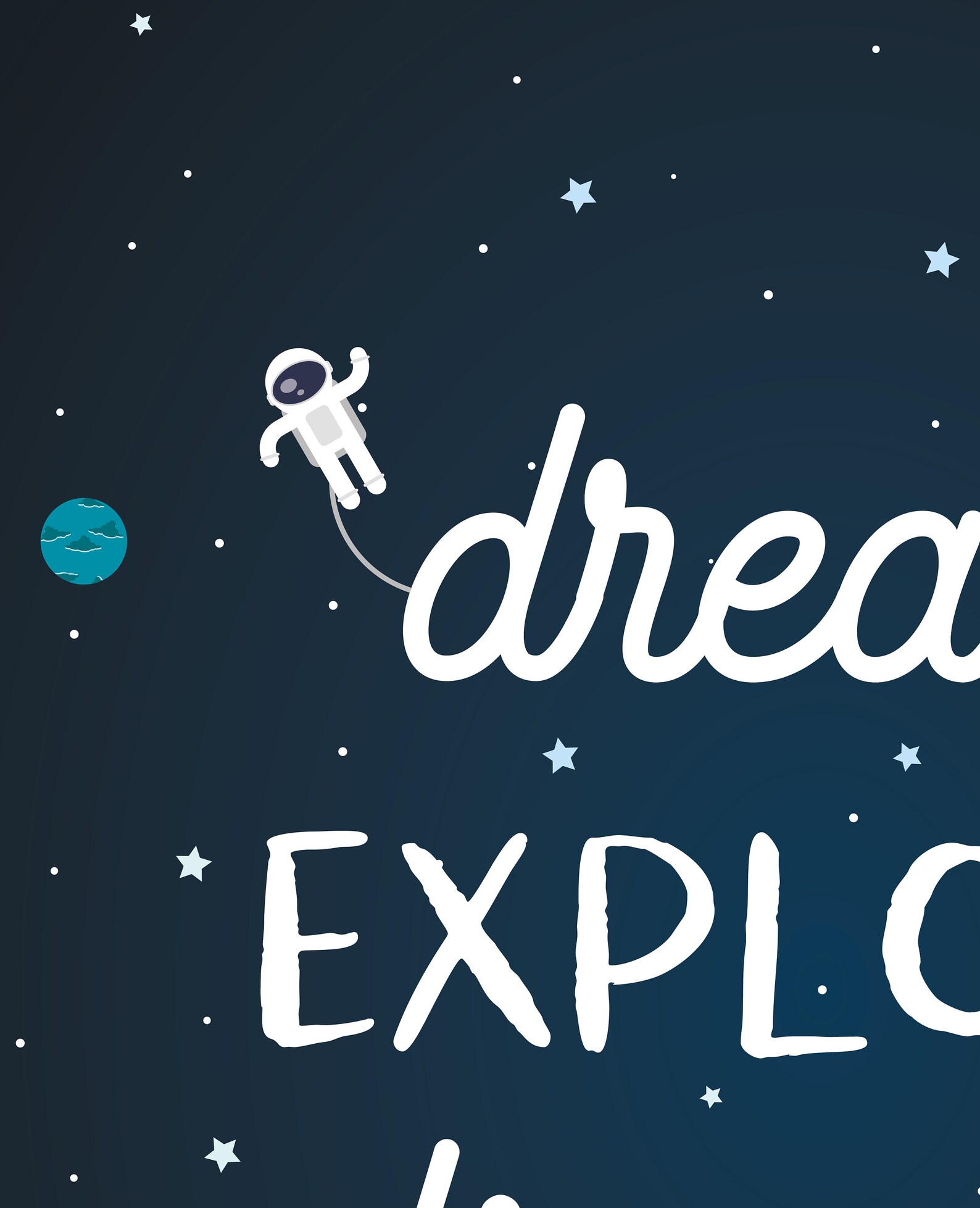 Space Quote Print Dream Explore Discover Perfect for a - Etsy