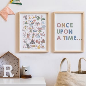 Fairy Tale Alphabet and Quote Set of 2 Prints, Magical Fairytale ABC ...