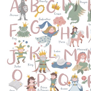 Fairy Tale Alphabet, Magical Fairytale ABC in Pink and Pastel Colors - Etsy