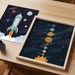 Space Wall Art Set of 3 Prints With Rocket, Solar System and Custom ...