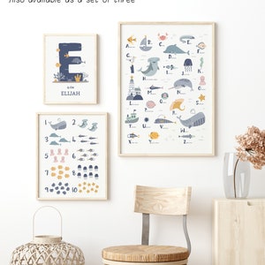 Ocean Sea Animals Numbers in Dark Blue, Perfect for an Ocean Theme ...