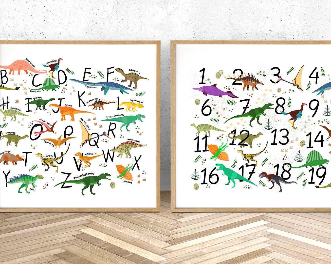 Dinosaur Print Set Dinosaur Alphabet Nursery Decor Dinosaur | Etsy