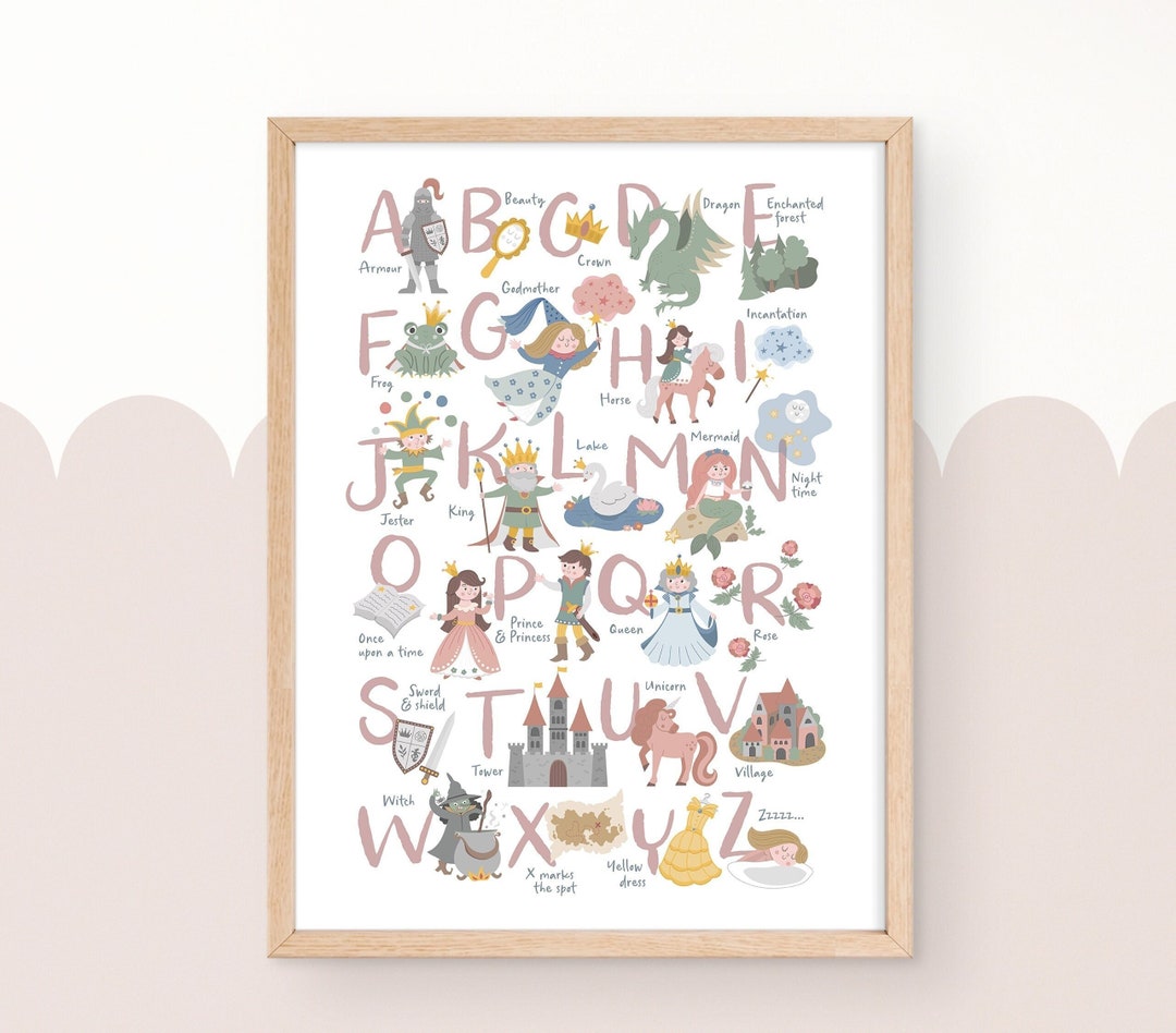 Fairy Tale Alphabet, Magical Fairytale ABC in Pink and Pastel Colors - Etsy