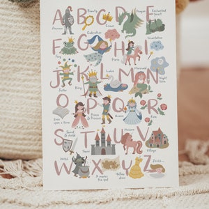 Fairy Tale Alphabet, Magical Fairytale ABC in Pink and Pastel Colors - Etsy