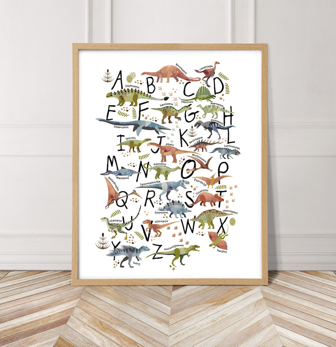 Dinosaur Nursery Prints, Watercolor Dinosaur, Dinosaur Canvas ...