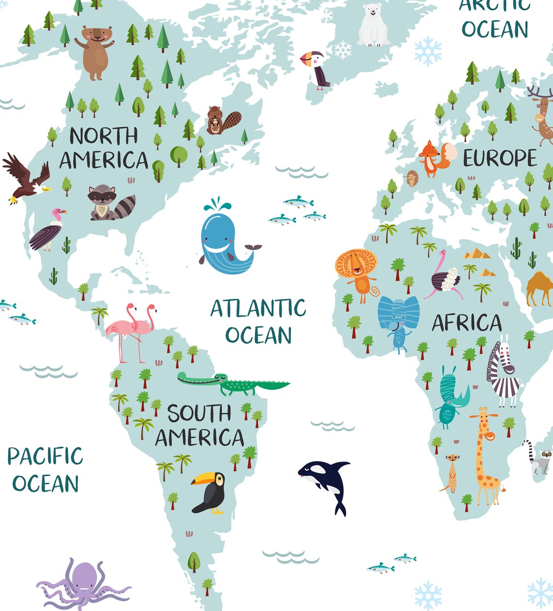 World Map Poster Nursery Decor Travel Map World Map Canvas | Etsy