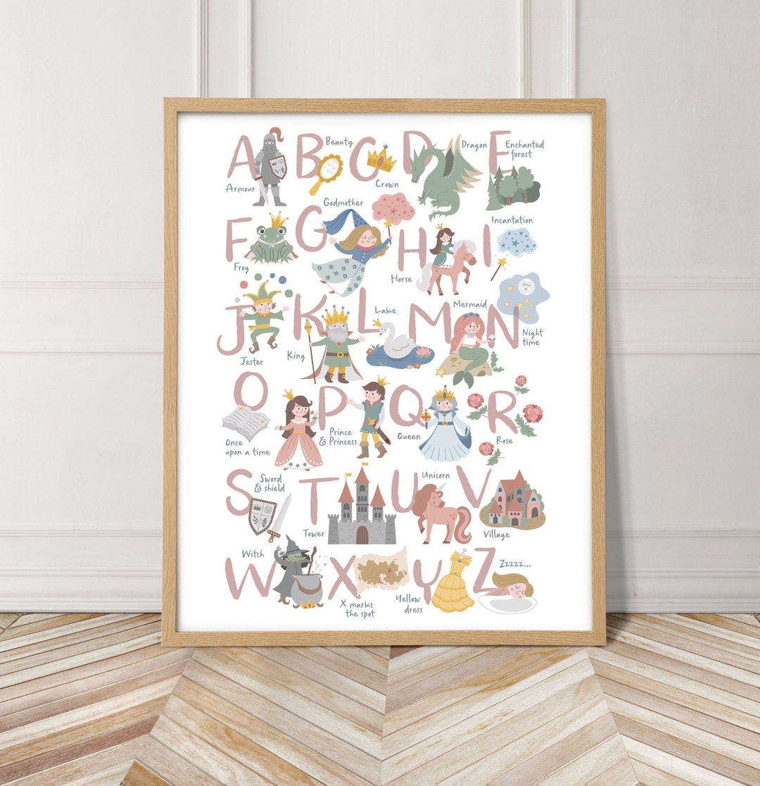 Fairy Tale Alphabet Magical Fairytale ABC in Pink and Pastel - Etsy