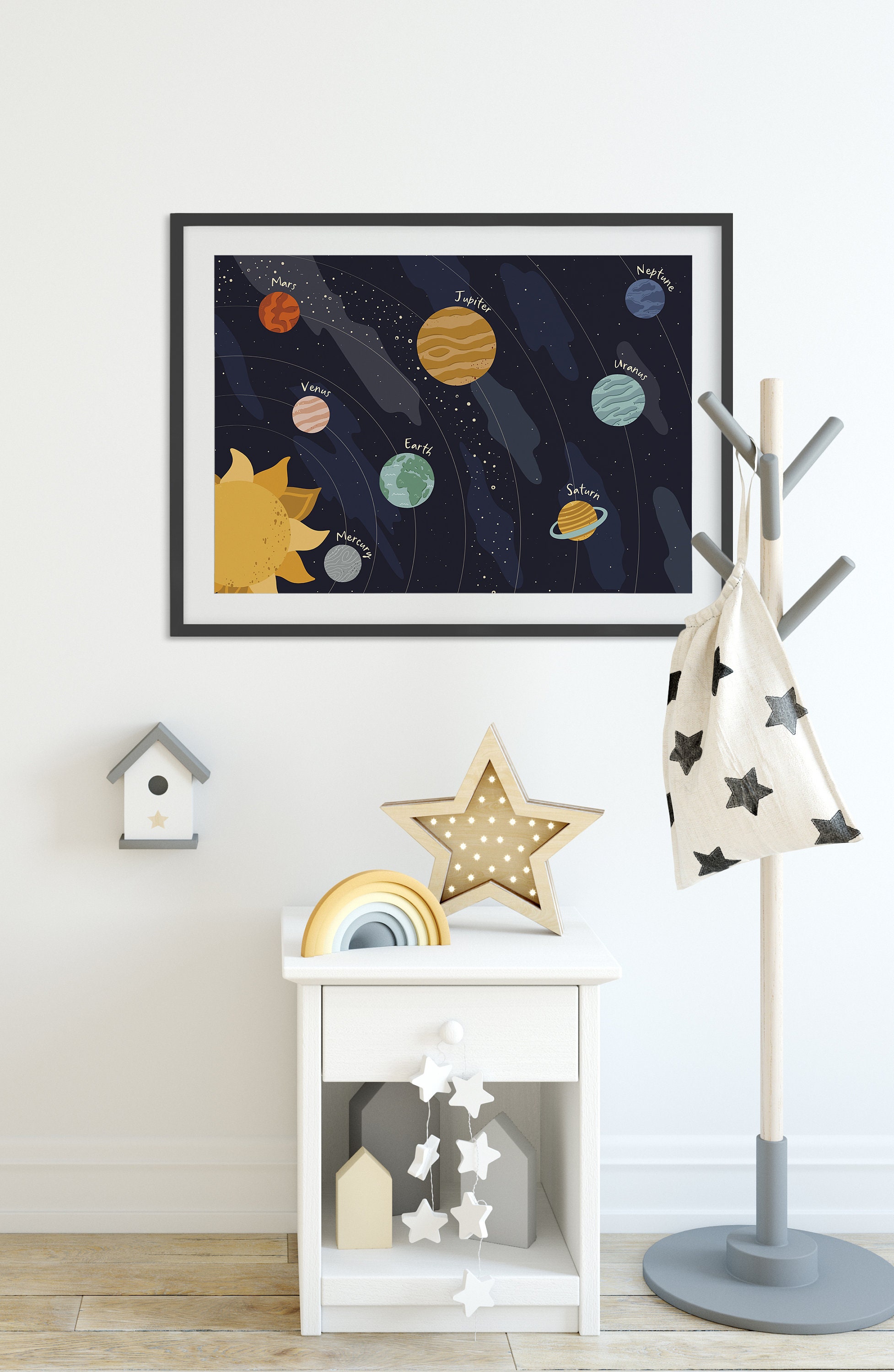 Solar System Print Perfect for a Space Themed Bedroom or | Etsy