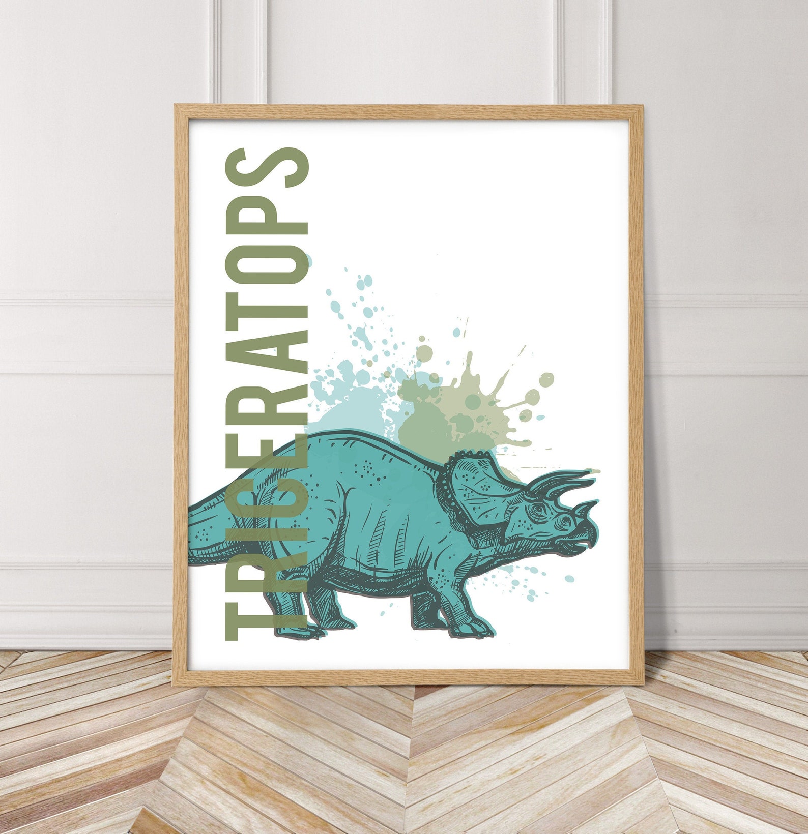 Dinosaur Wall Art Triceratops Printable Dinosaur Poster | Etsy