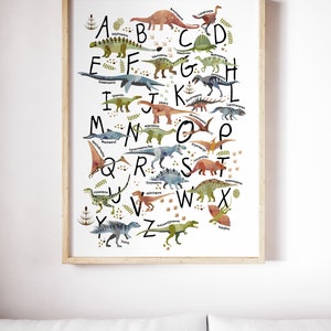 Dinosaur Nursery Prints, Watercolor Dinosaur, Dinosaur Canvas ...