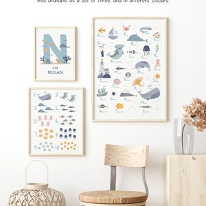 Ocean Sea Animals Alphabet, Perfect for an Ocean Theme Nursery, Pastel ...