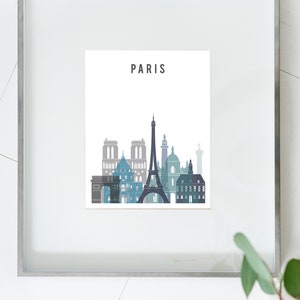 Paris Skyline Poster, City Scape Wall Art, Paris Print Wall Art, City ...