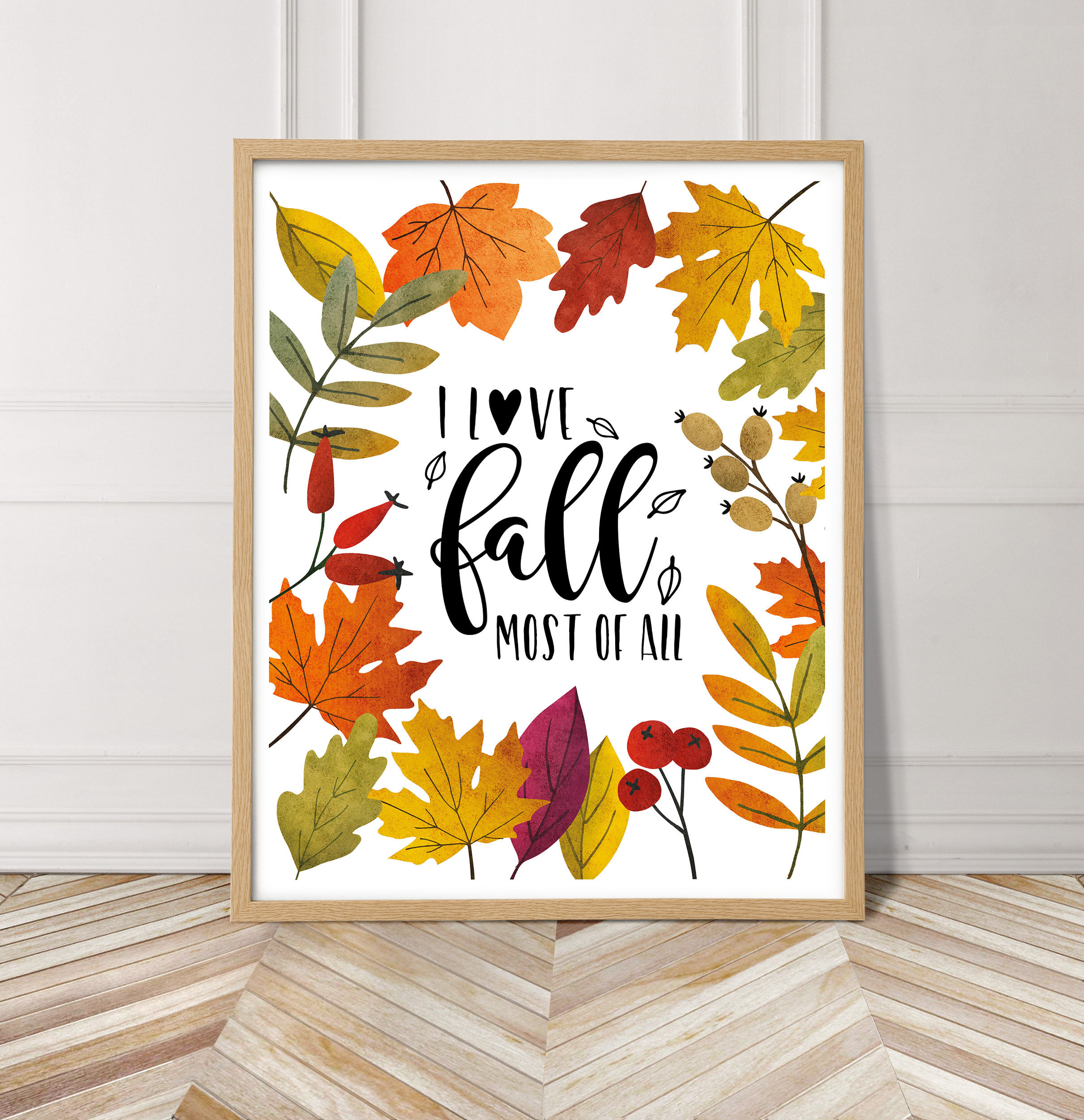 Fall Printable Wall Art Autumn Poster Beautiful Watercolor | Etsy