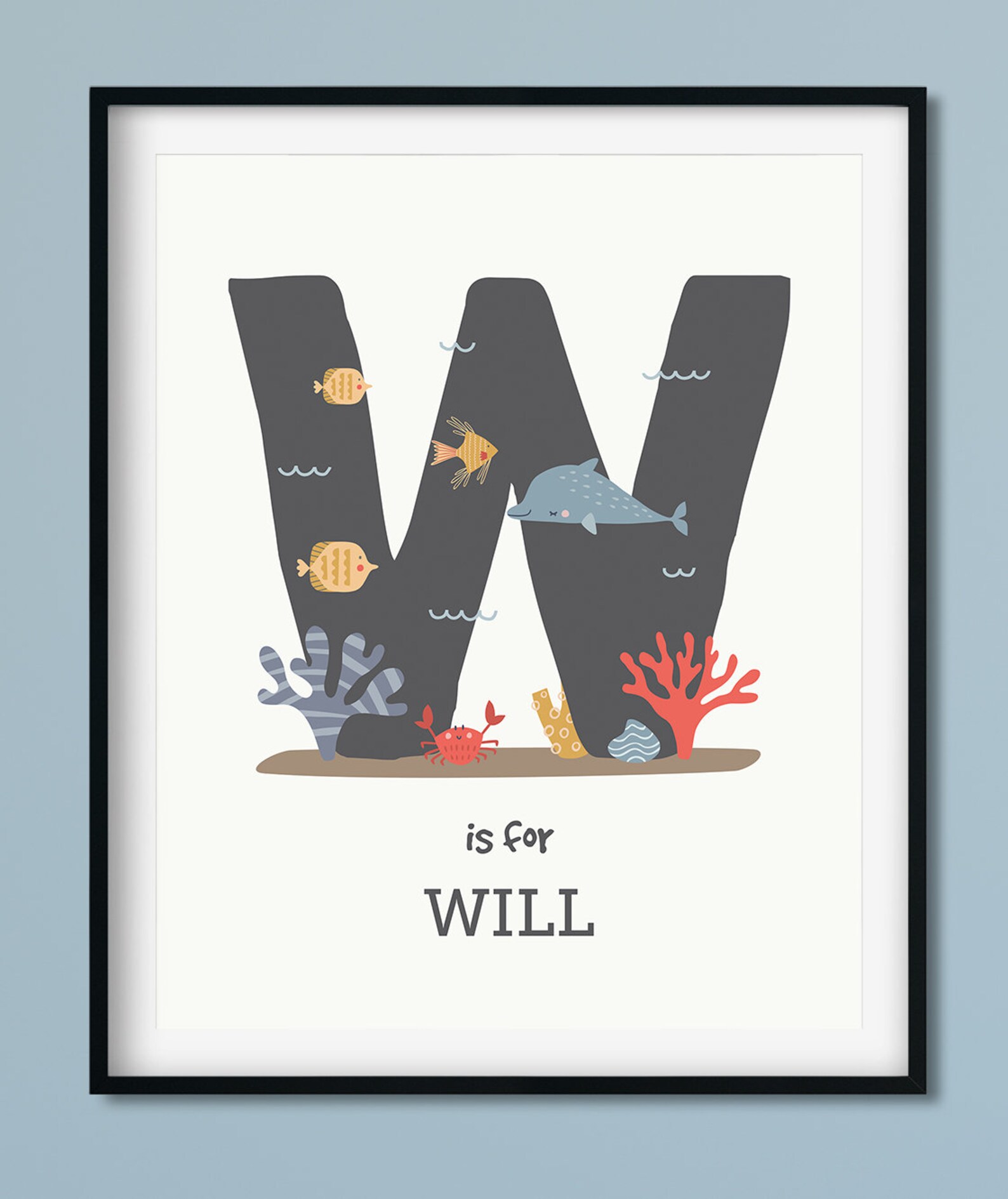 Custom Ocean Baby Name Print Personalized Sea Letter - Etsy