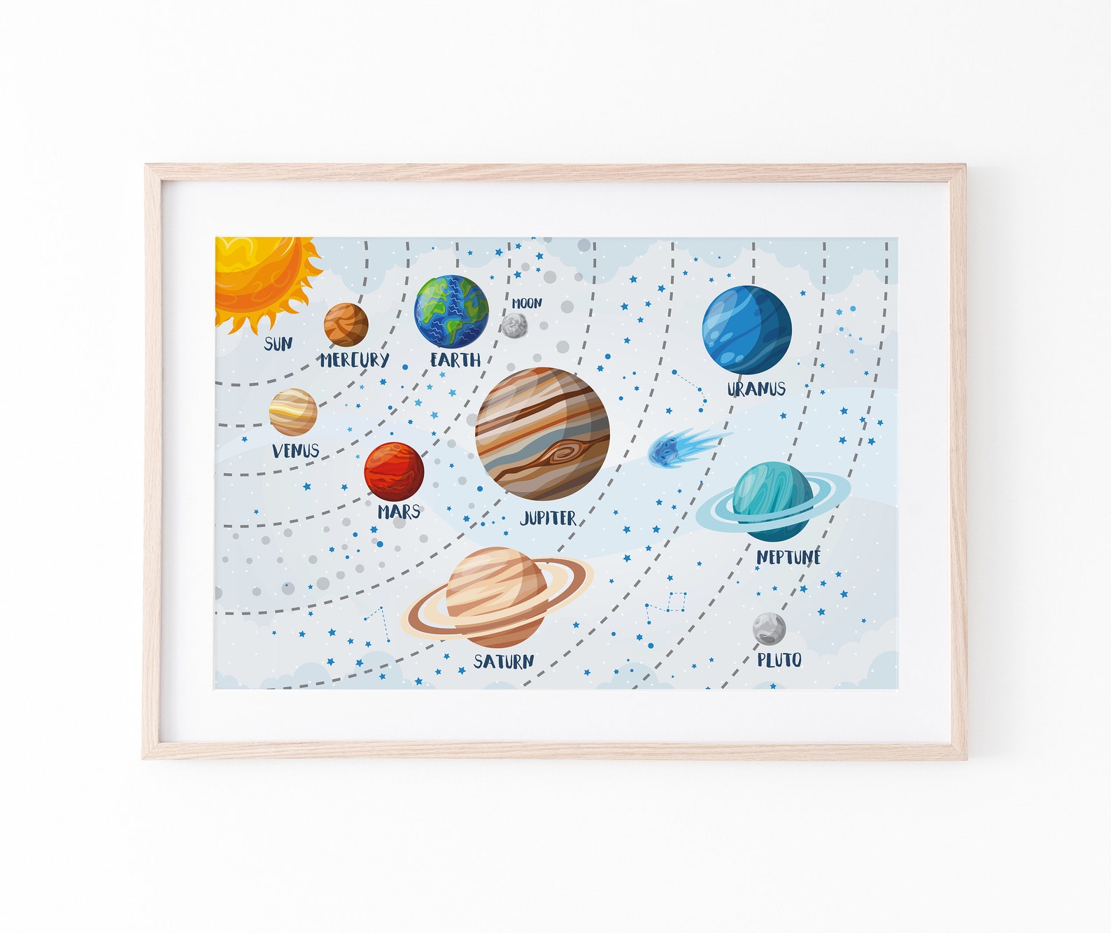 Light Solar System Print Solar System Art Astronomy Print - Etsy
