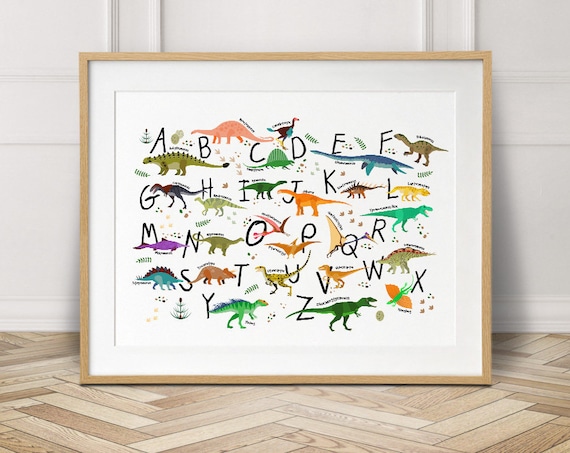 El Alfabeto De Los Dinosaurios X Letras Y Números Coloridos Del