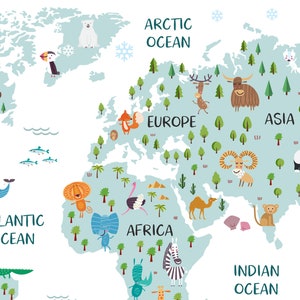 Personalized World Map, Printable Wall Art, Travel Nursery - Etsy