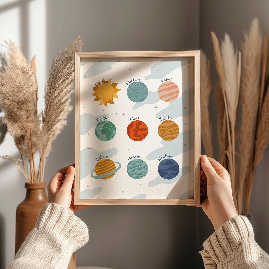 Space Solar System Planets Poster, Nursery Wall Decor - Etsy UK