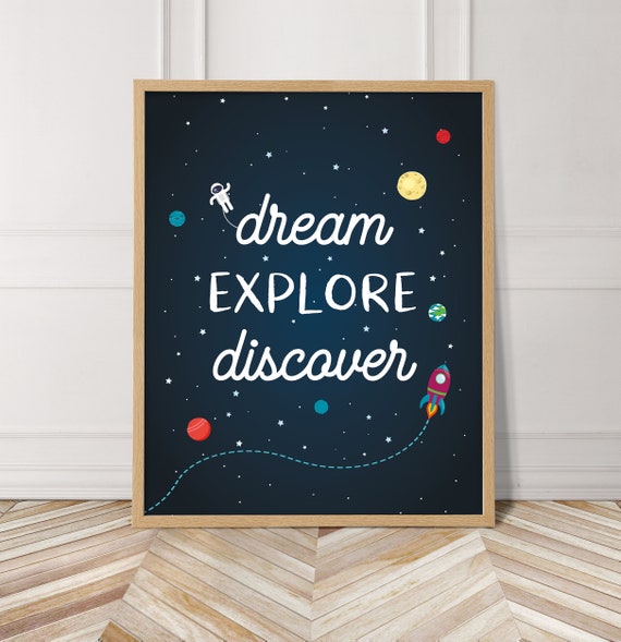 Space Quote Print Dream Explore Discover Perfect for a - Etsy