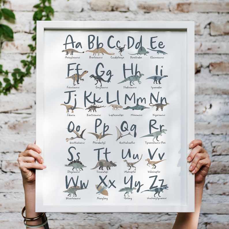 Dinosaur Alphabet Abc in Muted Colors, Perfect for a Dinosaur Theme ...
