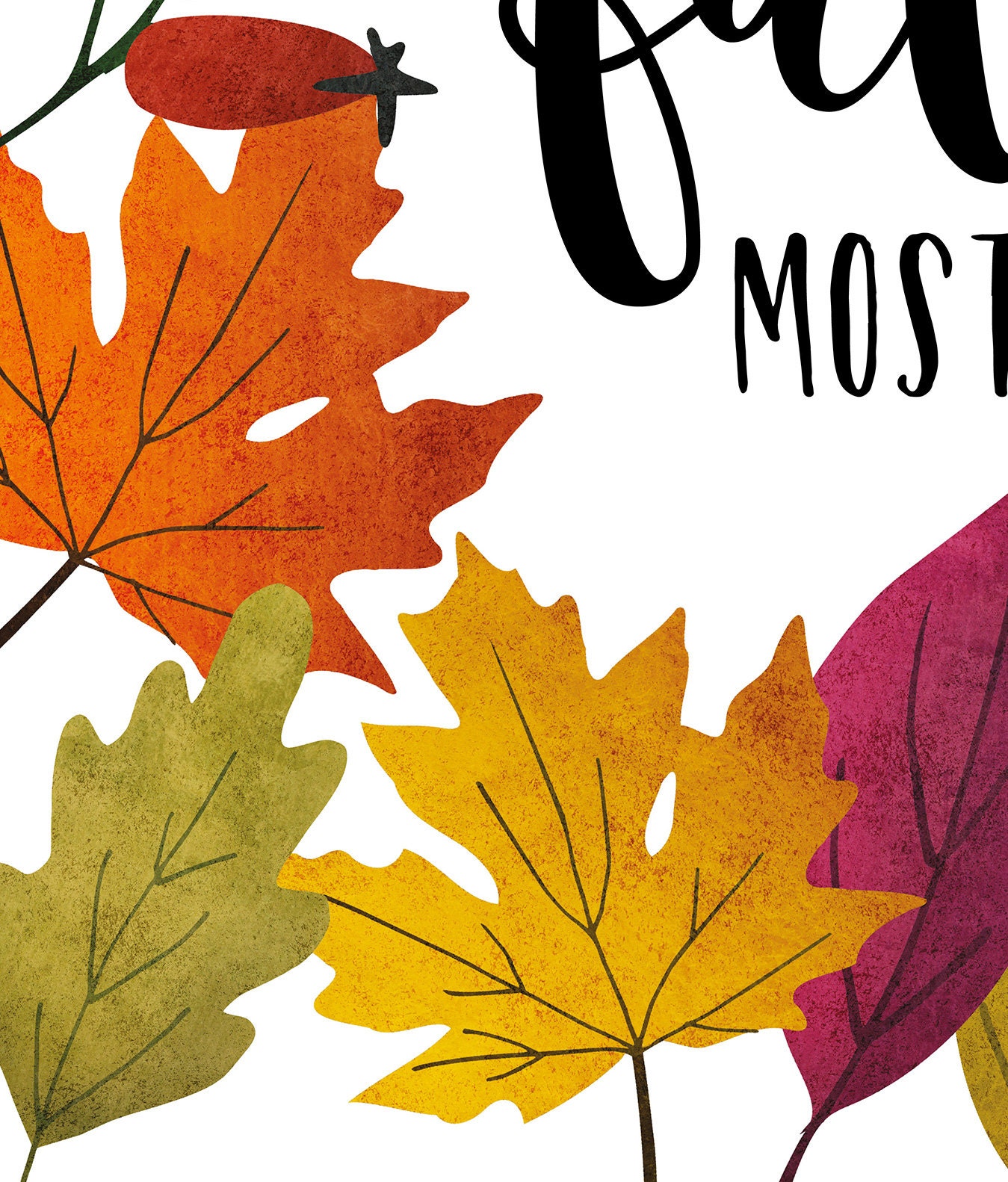 Fall Printable Wall Art Autumn Poster Beautiful Watercolor | Etsy