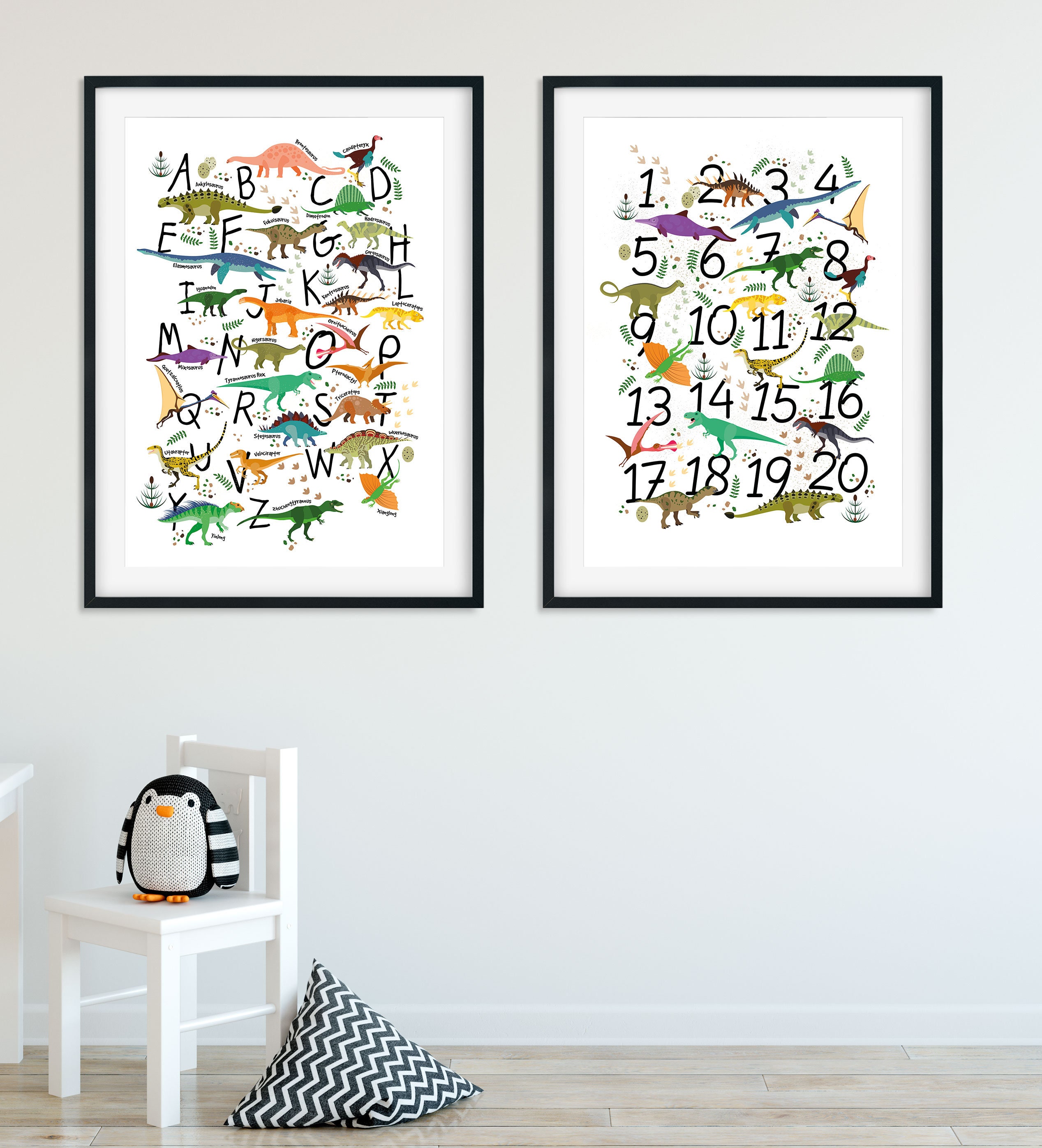 Dinosaur Nursery Decor, Dinosaur Alphabet, Printable Wall Art, Kid Room ...