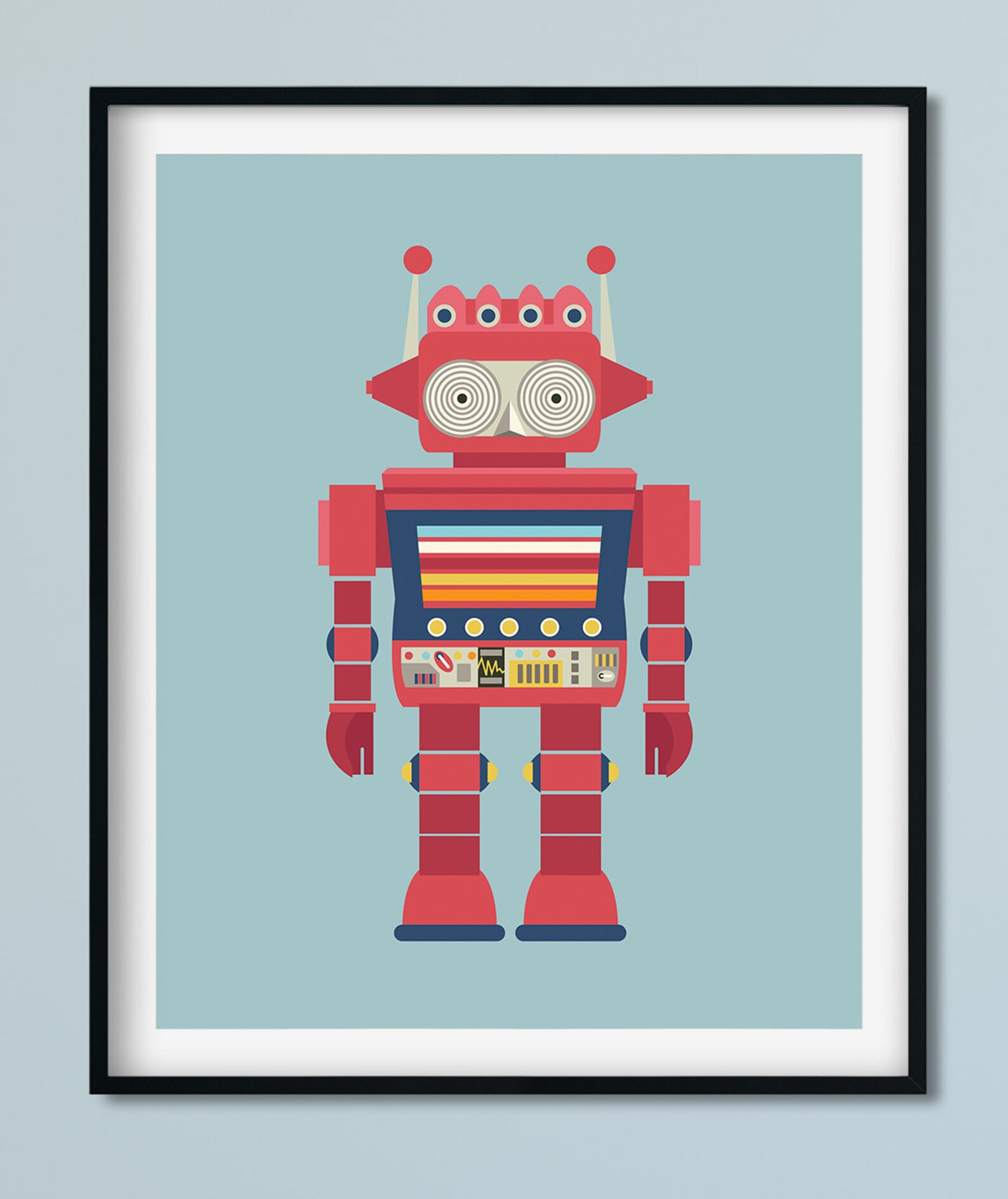 Robot Wall Art Set of 3 Prints, Toddler Room Decor, Boy Nursery Ideas ...