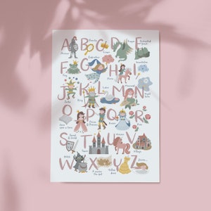 Fairy Tale Alphabet and Quote Set of 2 Prints, Magical Fairytale ABC ...
