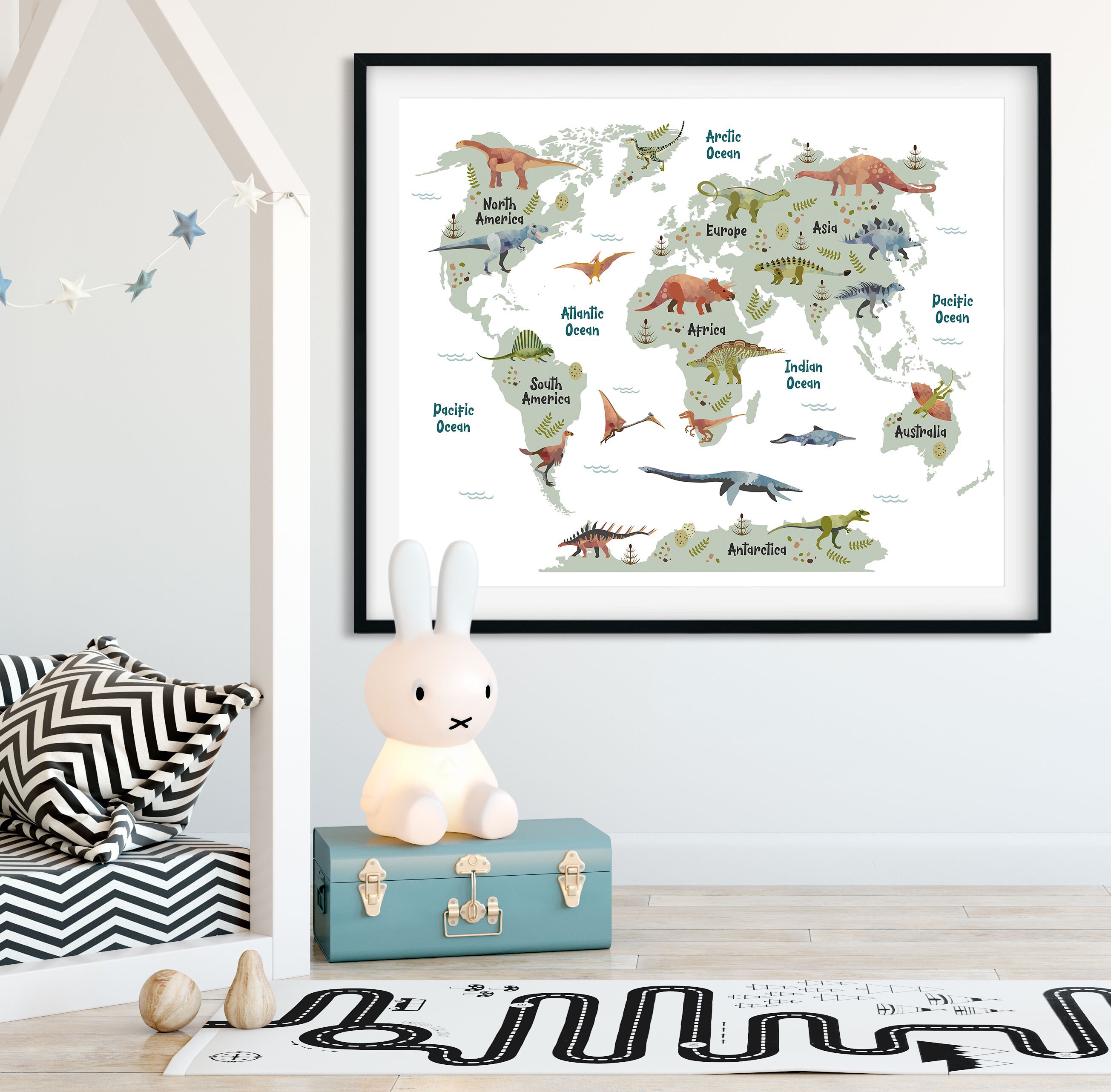Dinosaur World Map Poster Dinosaur Wall Art Dinosaur Wall - Etsy Canada