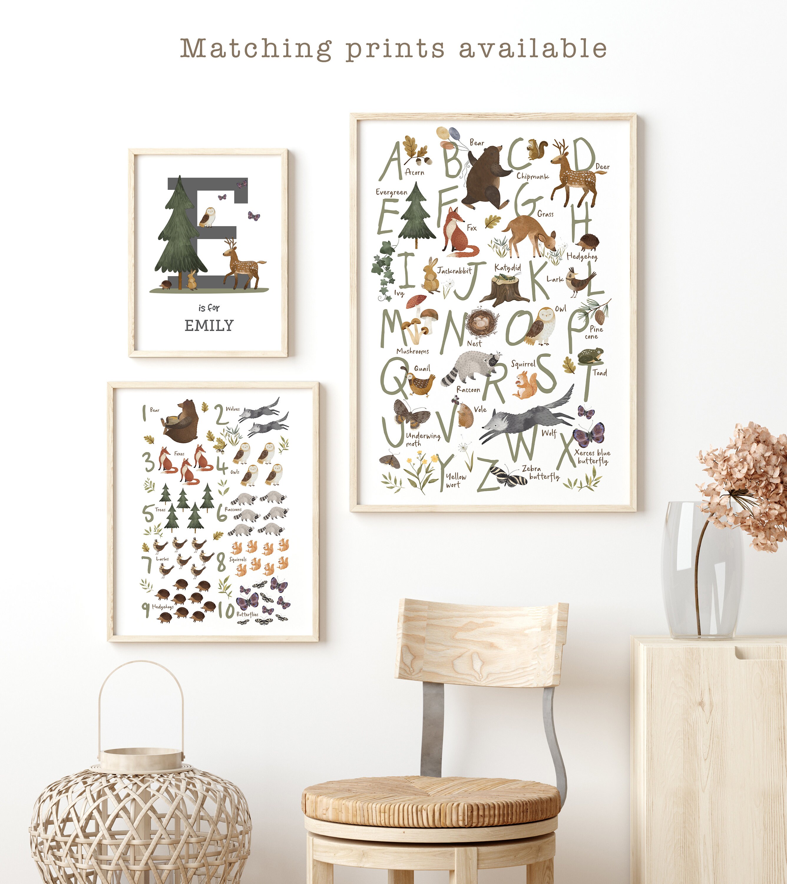 Woodland Animal Alphabet With Watercolor Details, Perfect for a ...